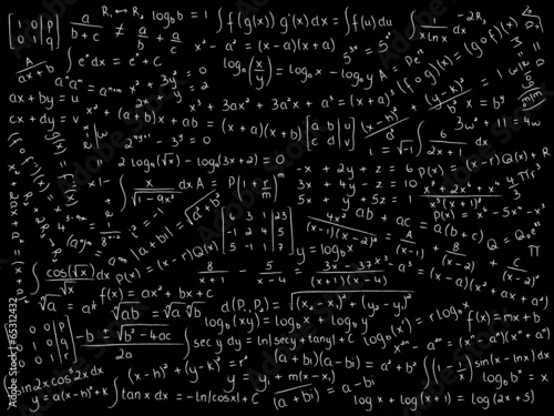 MATHEMATICAL EQUATIONS ON BLACKBOARD (math maths formulae) Stock Vector ...