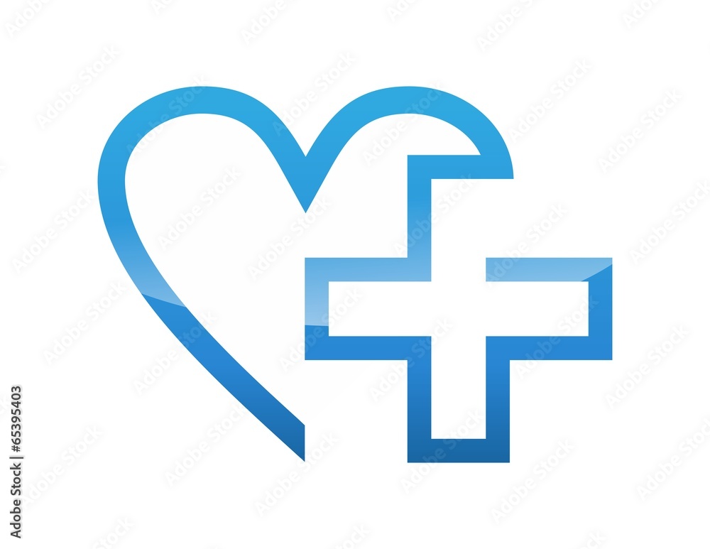 icon symbol logo medicine health care cross plus heart Stock ...