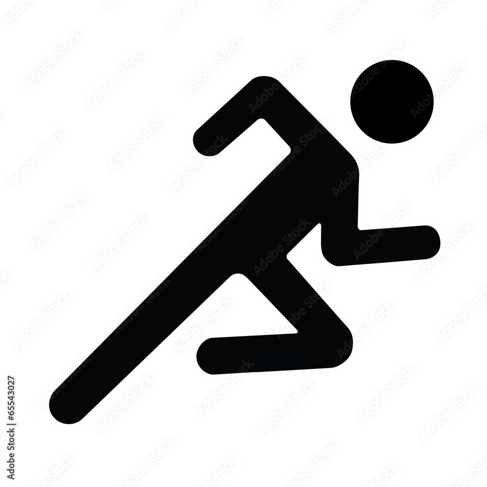running man icon black white Stock Vector | Adobe Stock
