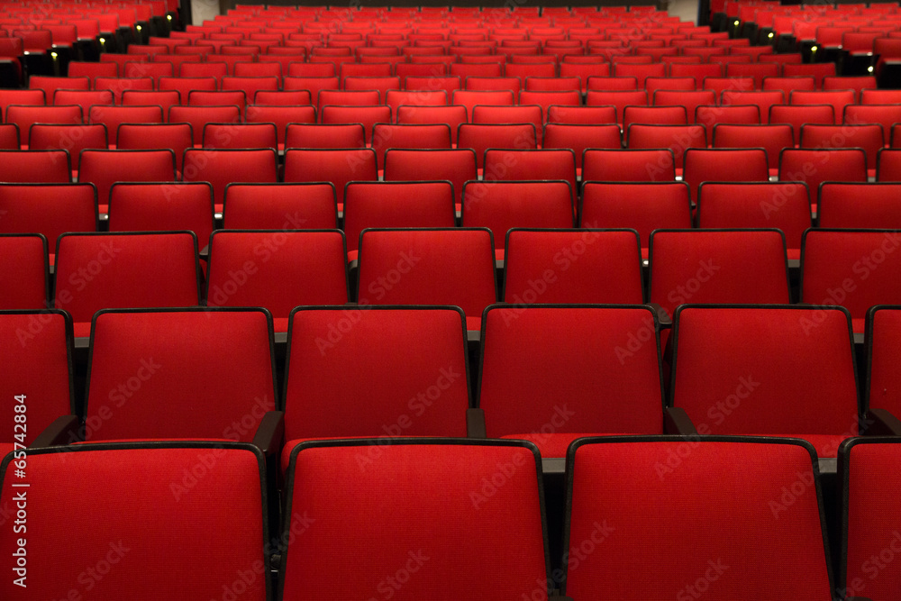 Red Chairs in movie theater Stock Photo | Adobe Stock