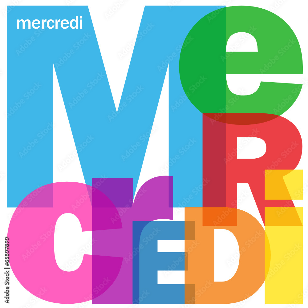 Vetor "MERCREDI" (agenda calendrier semaine jour date heure réunion) do ...