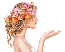 Spring Girl With Flowers Free Stock Photo - Public Domain Pictures