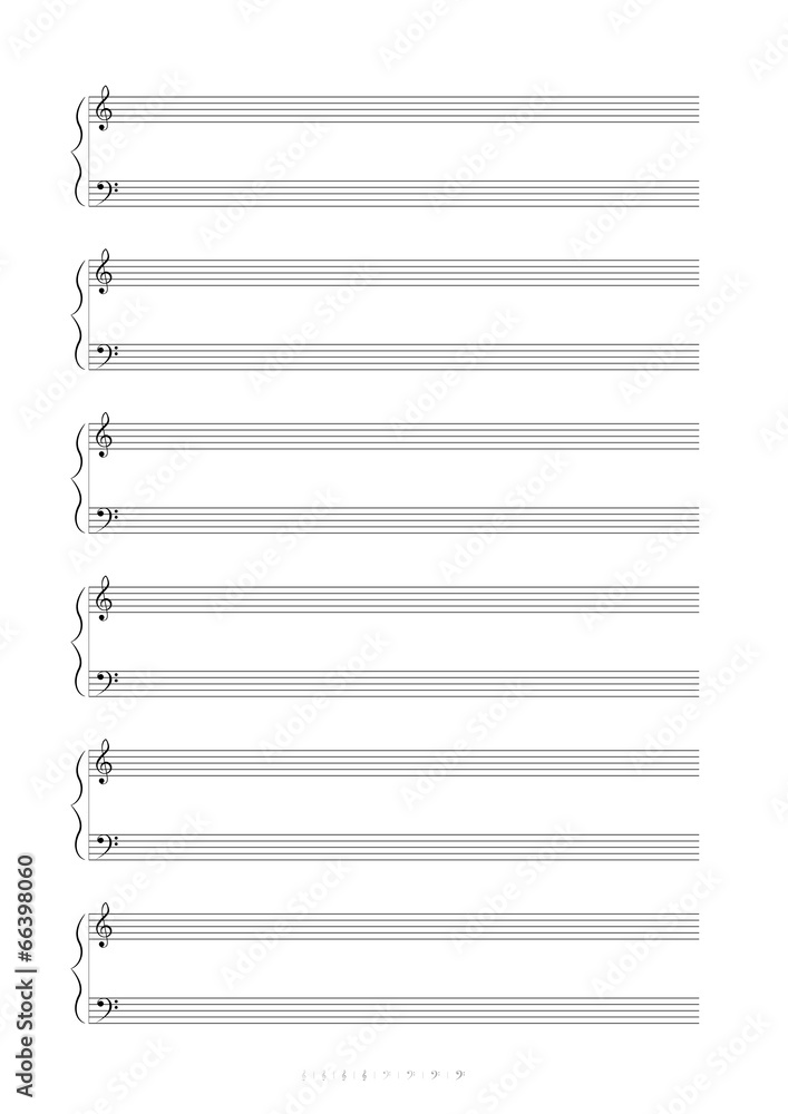 Blank A4 music notes Stock Vector | Adobe Stock