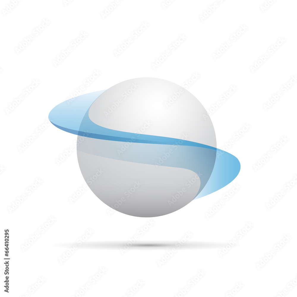 Vector logo abstract shape of sphere with orbits Stock Vector | Adobe Stock