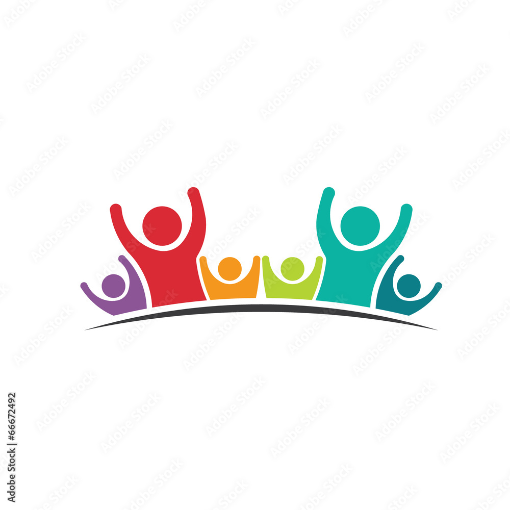 Teamwork Six Friends image. Concept of Group of People Stock Vector ...