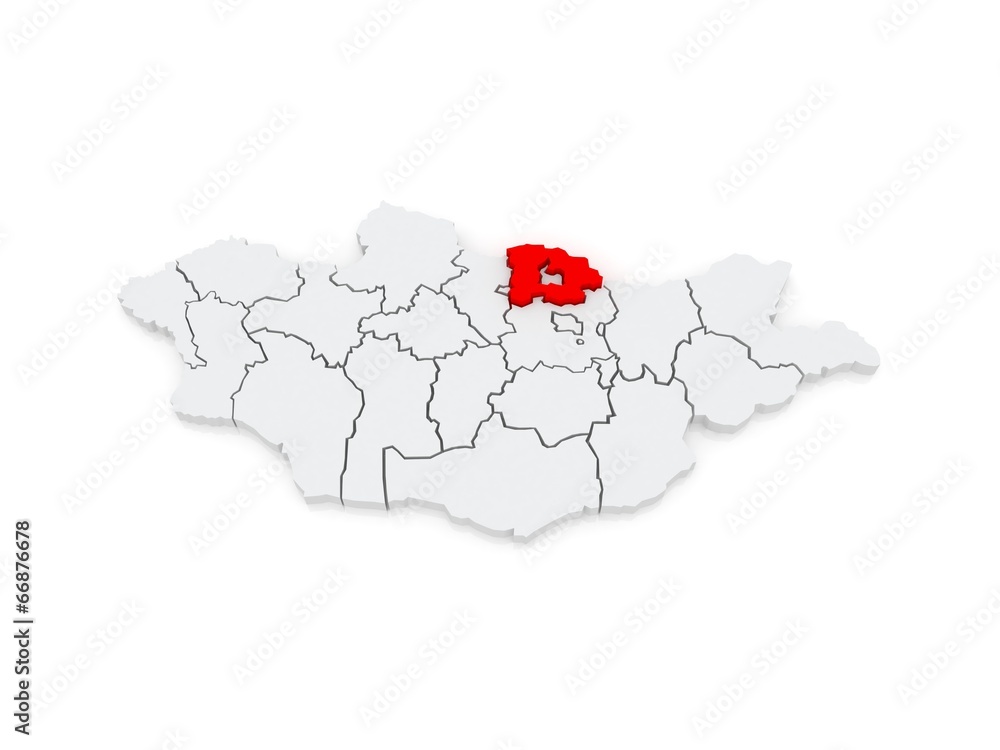 Map of Selenge. Mongolia. Stock Illustration | Adobe Stock
