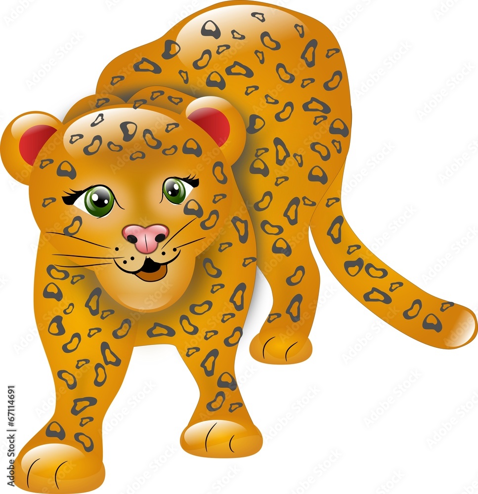Cartoon leopard Stock Illustration | Adobe Stock