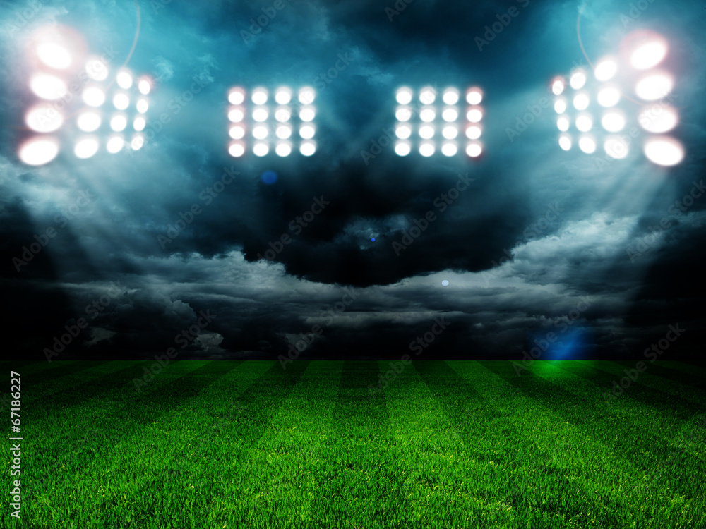 stadium lights at night and stadium Stock Photo | Adobe Stock