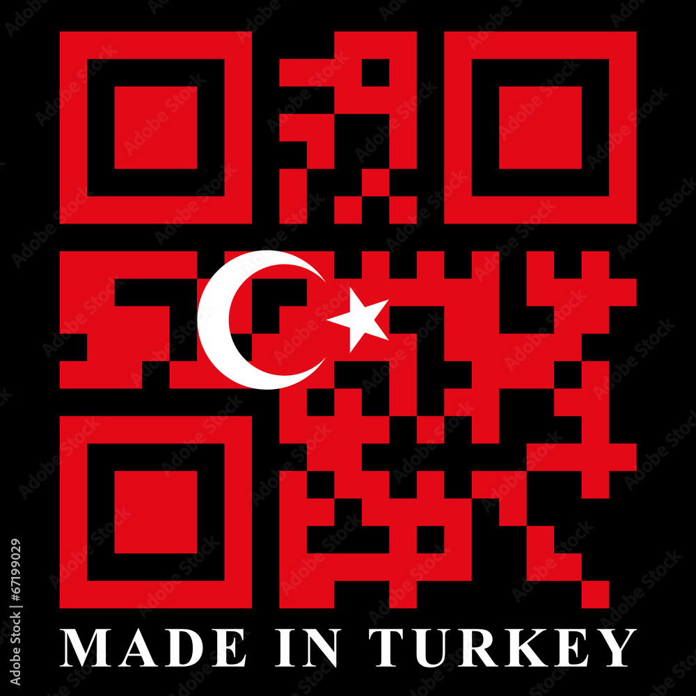 Turkey QR code flag, vector Stock Vector | Adobe Stock