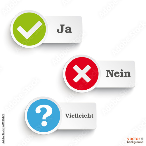 Ja Nein Vielleicht Round Icons – Stock-Vektorgrafik | Adobe Stock