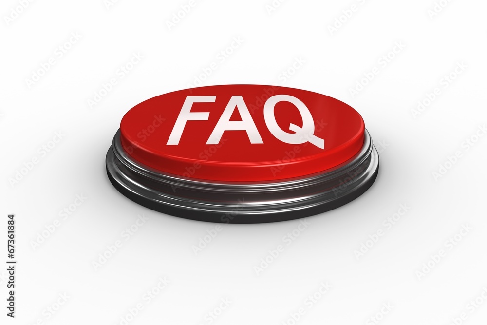 Faq against digitally generated red push button Stock Illustration ...