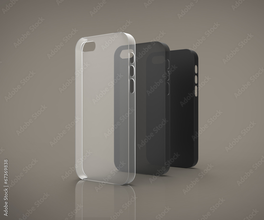Transparent and solid plastic cases for smartphones Stock Illustration ...