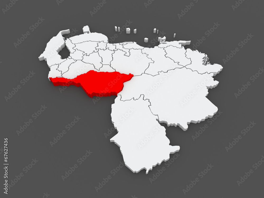 Map of Apure. Venezuela. Stock Illustration | Adobe Stock