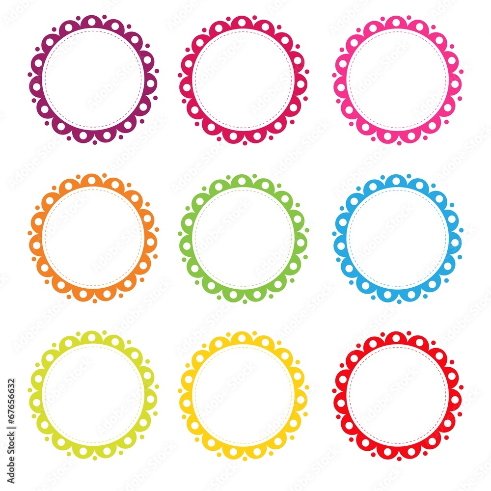 colorful vector circle borders Stock Vector | Adobe Stock