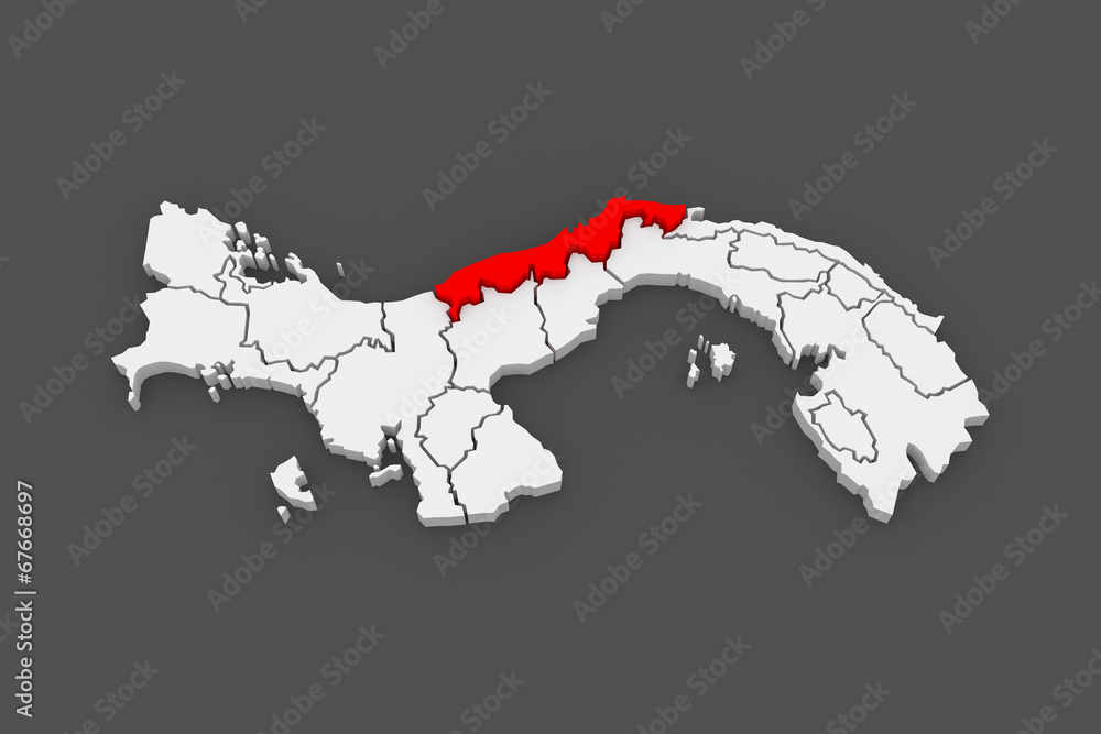 Map of Colon. Panama. Stock Illustration | Adobe Stock