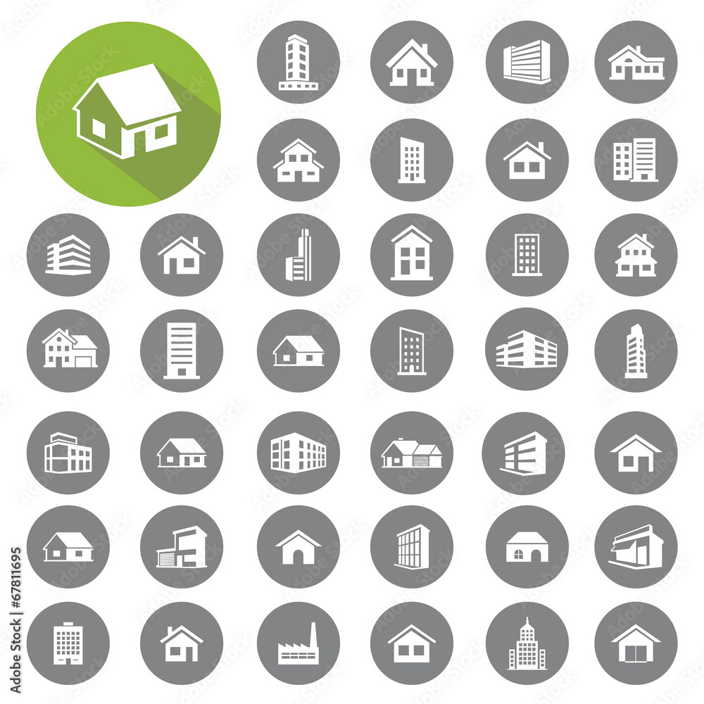 Home and building icons set. Illustration eps10 Stock Vector | Adobe Stock