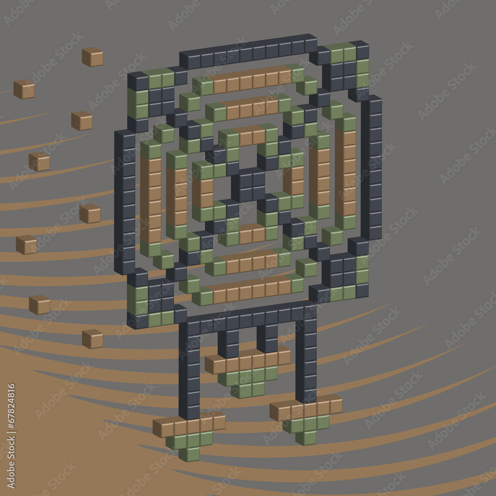 Tribal native American Indian dream. 3D Pixel Art. Stock Vector | Adobe ...