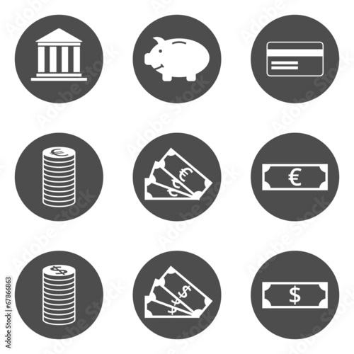 Icons Geld Piktogramme Stock-Illustration | Adobe Stock