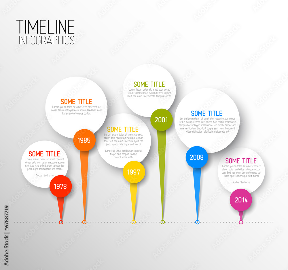 Infographic horizontal dark timeline report template Stock Vector ...