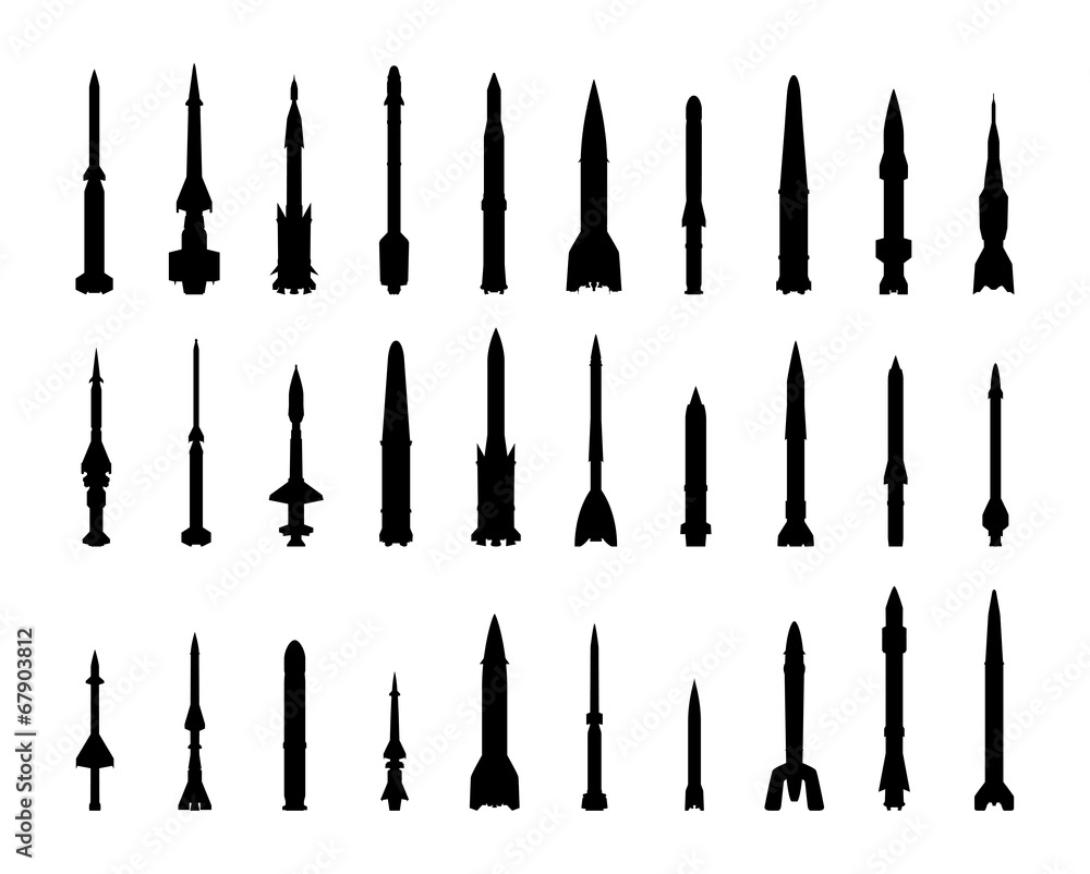 Combat rocket weapons set. Vector EPS10. Stock Vector | Adobe Stock