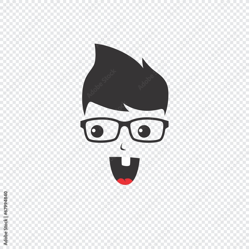 geek cartoon character Stock Vector | Adobe Stock