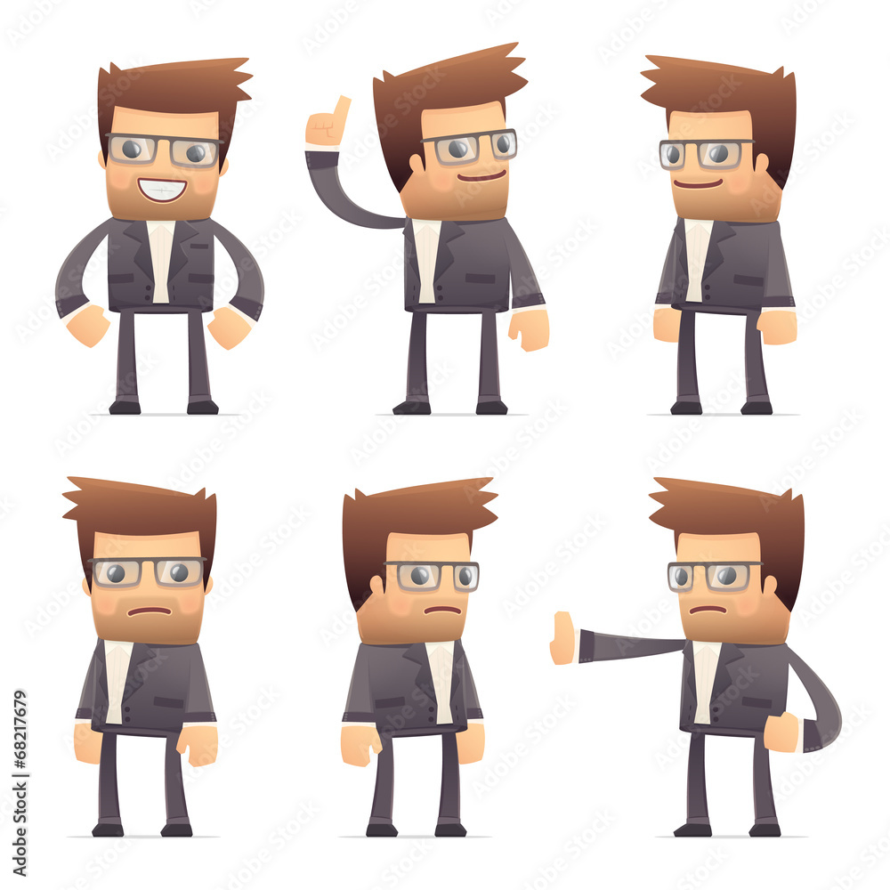 set of director character in different poses Stock Vector | Adobe Stock
