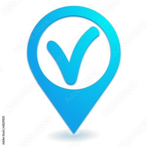 v valider sur symbole localisation bleu Vecteur Stock | Adobe Stock