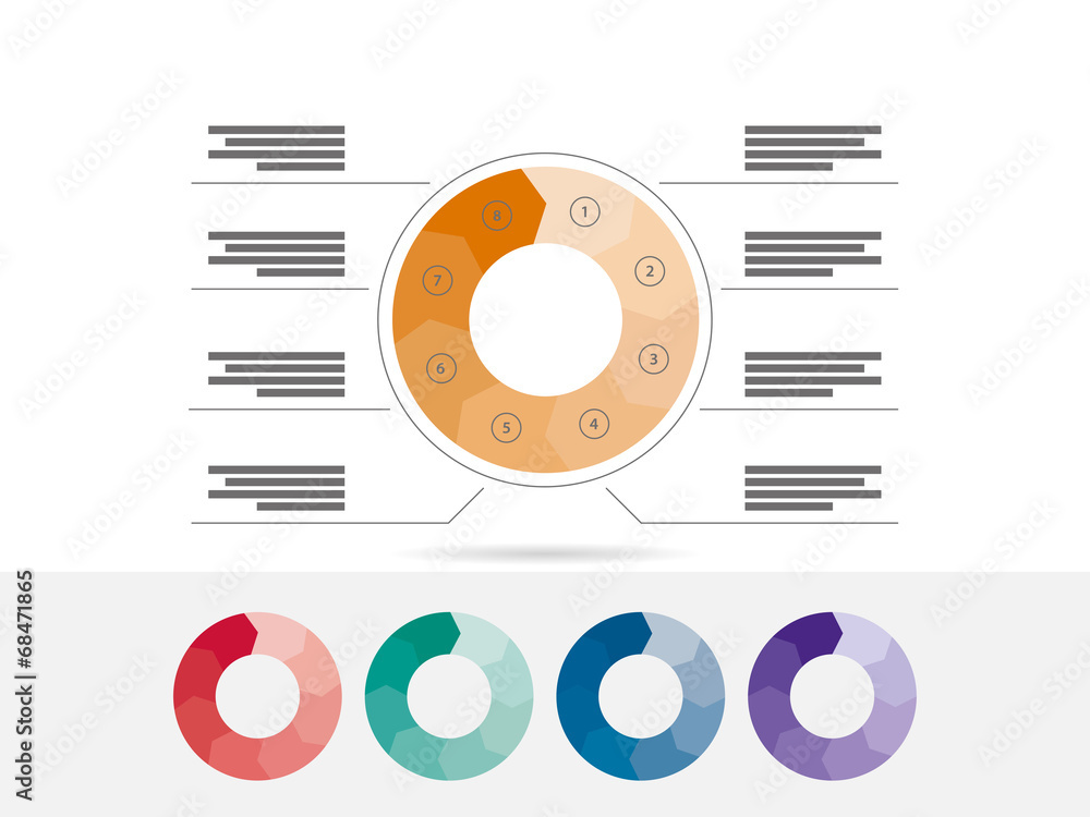 Eight sided presentation infographic diagram chart vector Stock Vector ...