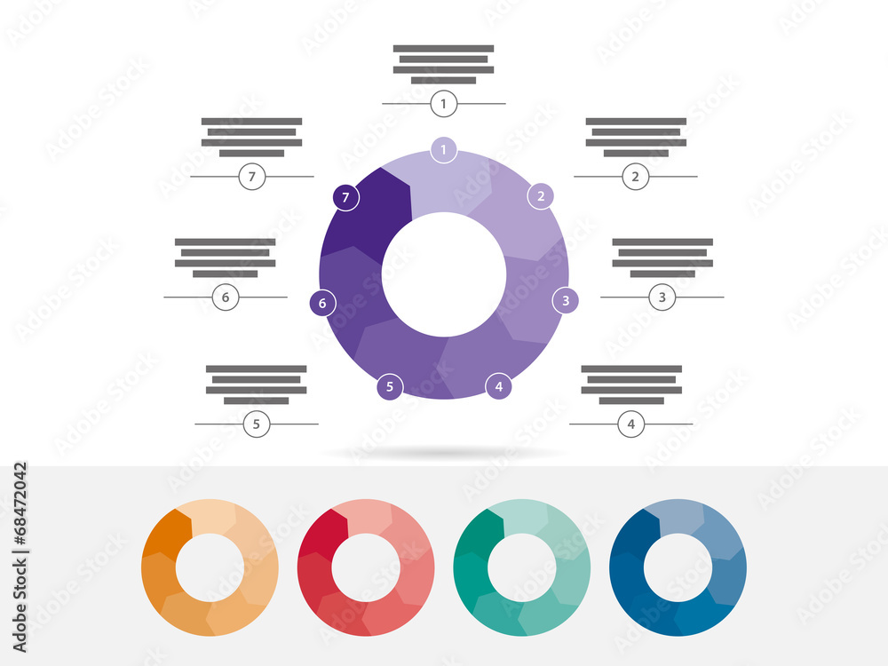 Seven sided presentation infographic diagram chart vector Stock Vector ...