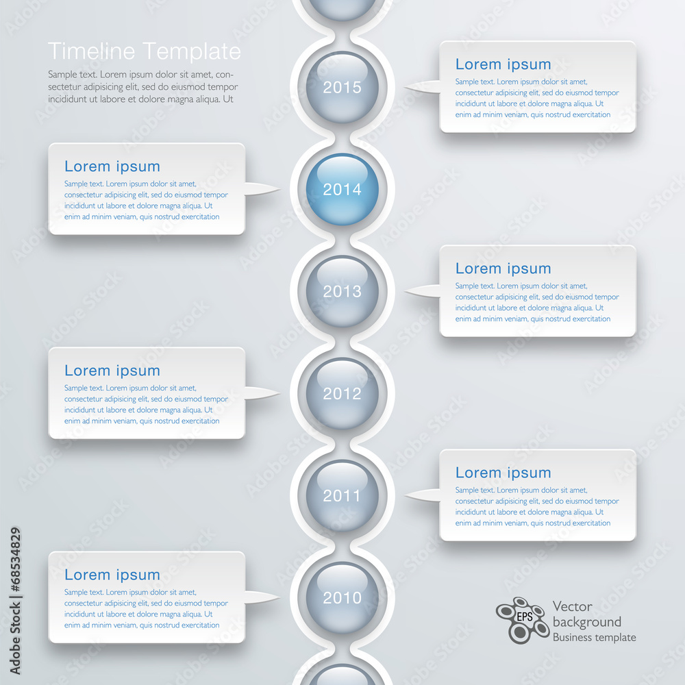 Infographics Timeline Template, Speech Bubbles Stock Vector | Adobe Stock