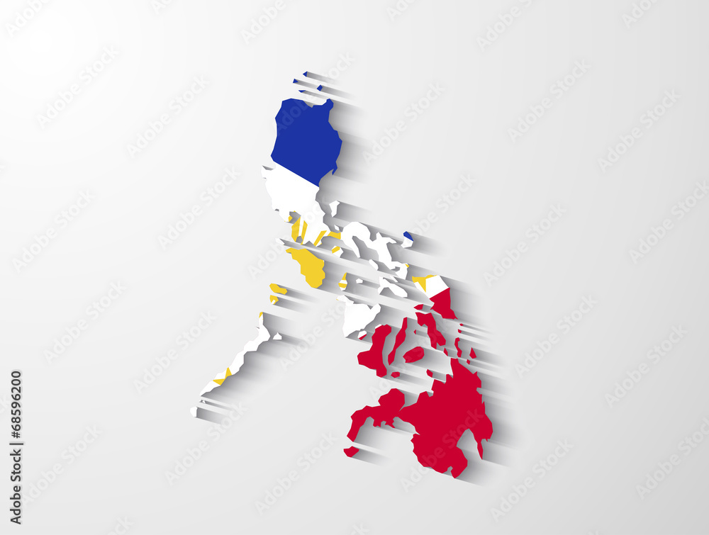 Philippines map with shadow effect presentation Stock Vector | Adobe Stock