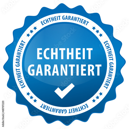 Echtheit garantiert - blau Stock-Vektorgrafik | Adobe Stock