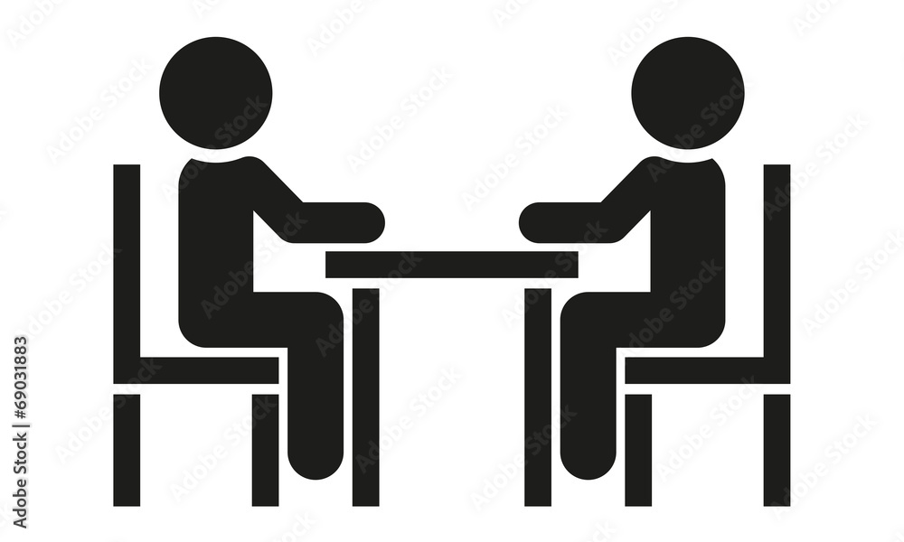 Zwei Menschen sitzen am Tisch Stock Vector | Adobe Stock