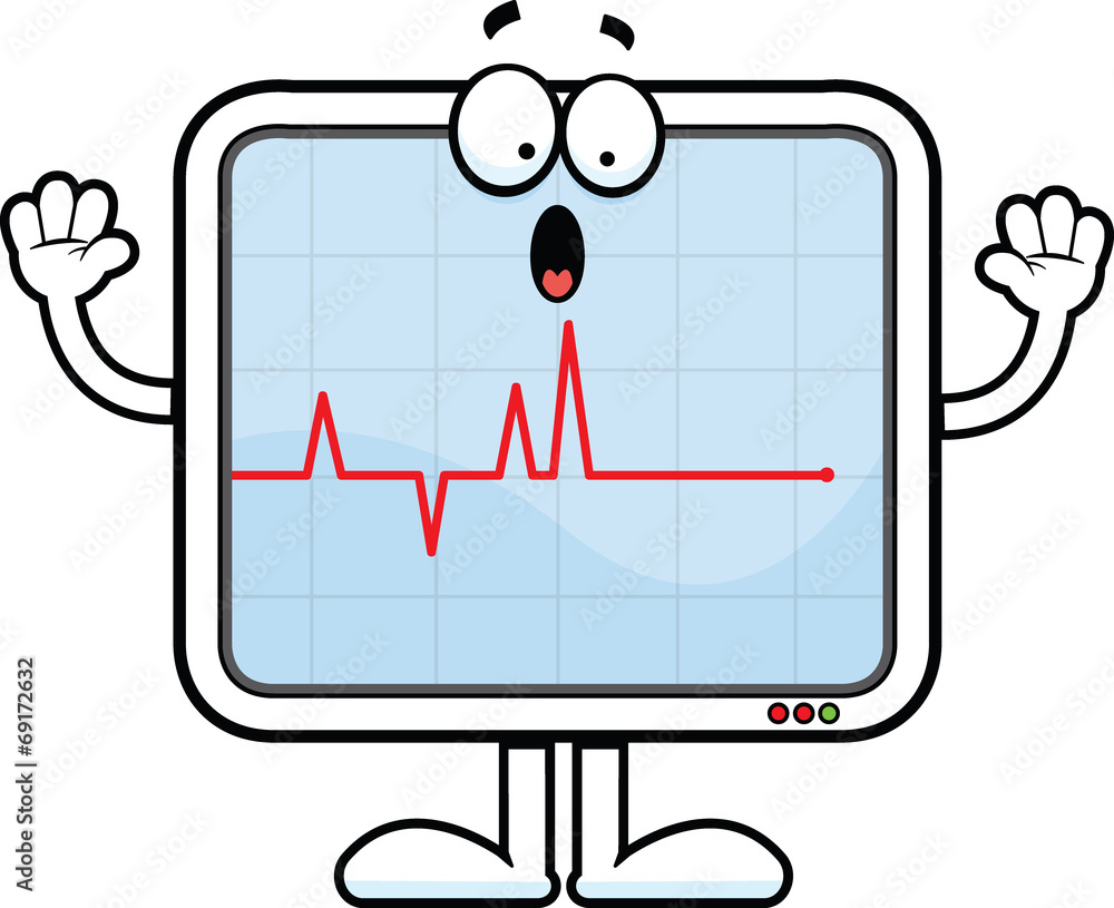 Cartoon Heart Monitor Worried Stock Vector | Adobe Stock