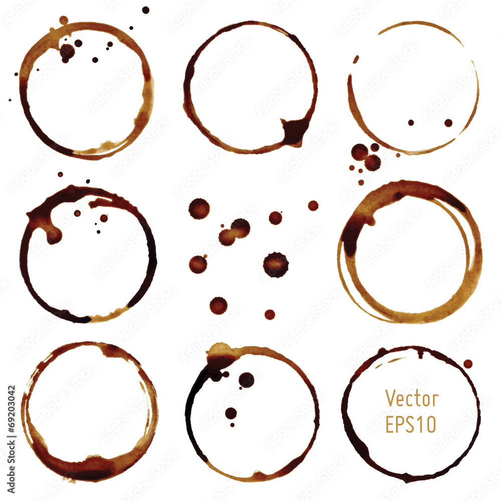 Vector coffee cup stains Stock Vector | Adobe Stock
