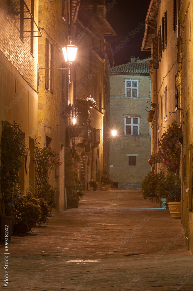 The Italian town late at night in Tuscany Stock Photo | Adobe Stock