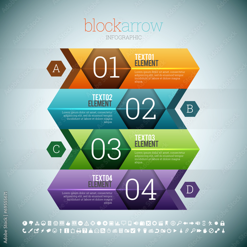Block Arrow Stock Vector | Adobe Stock