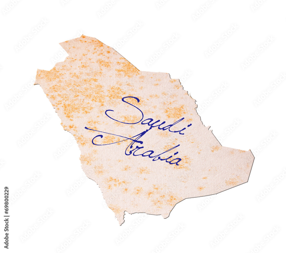 Saudi Arabia - Old paper with handwriting Stock Photo | Adobe Stock