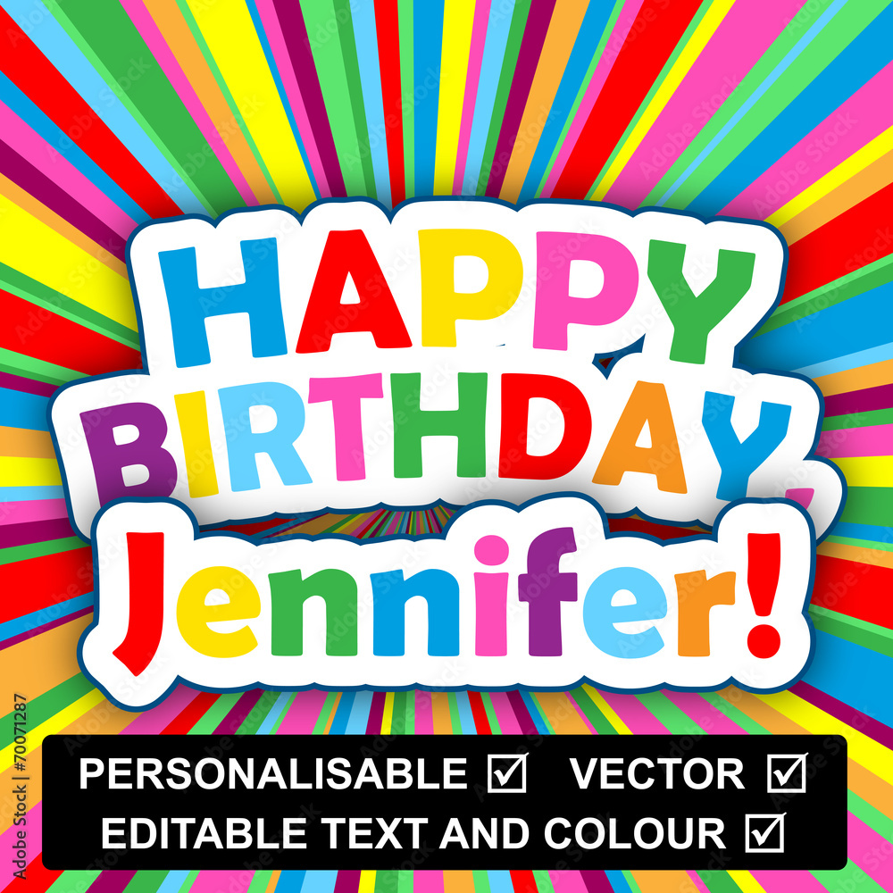 "HAPPY BIRTHDAY" Card (personalisable text name insert your own) Stock ...
