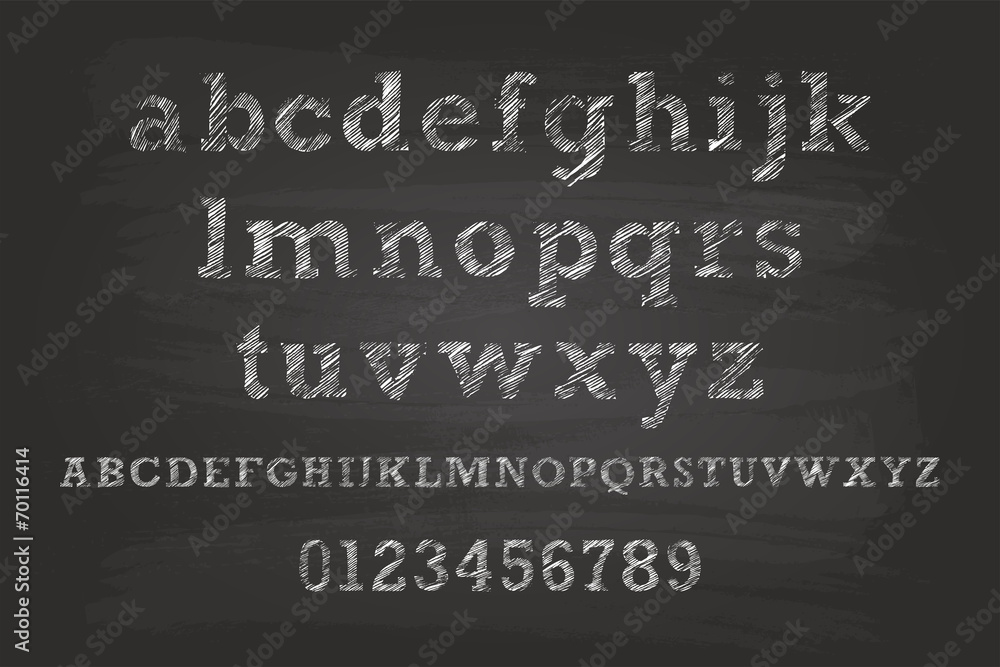 Chalk Alphabet Characters On Blackboard Stock Vector | Adobe Stock