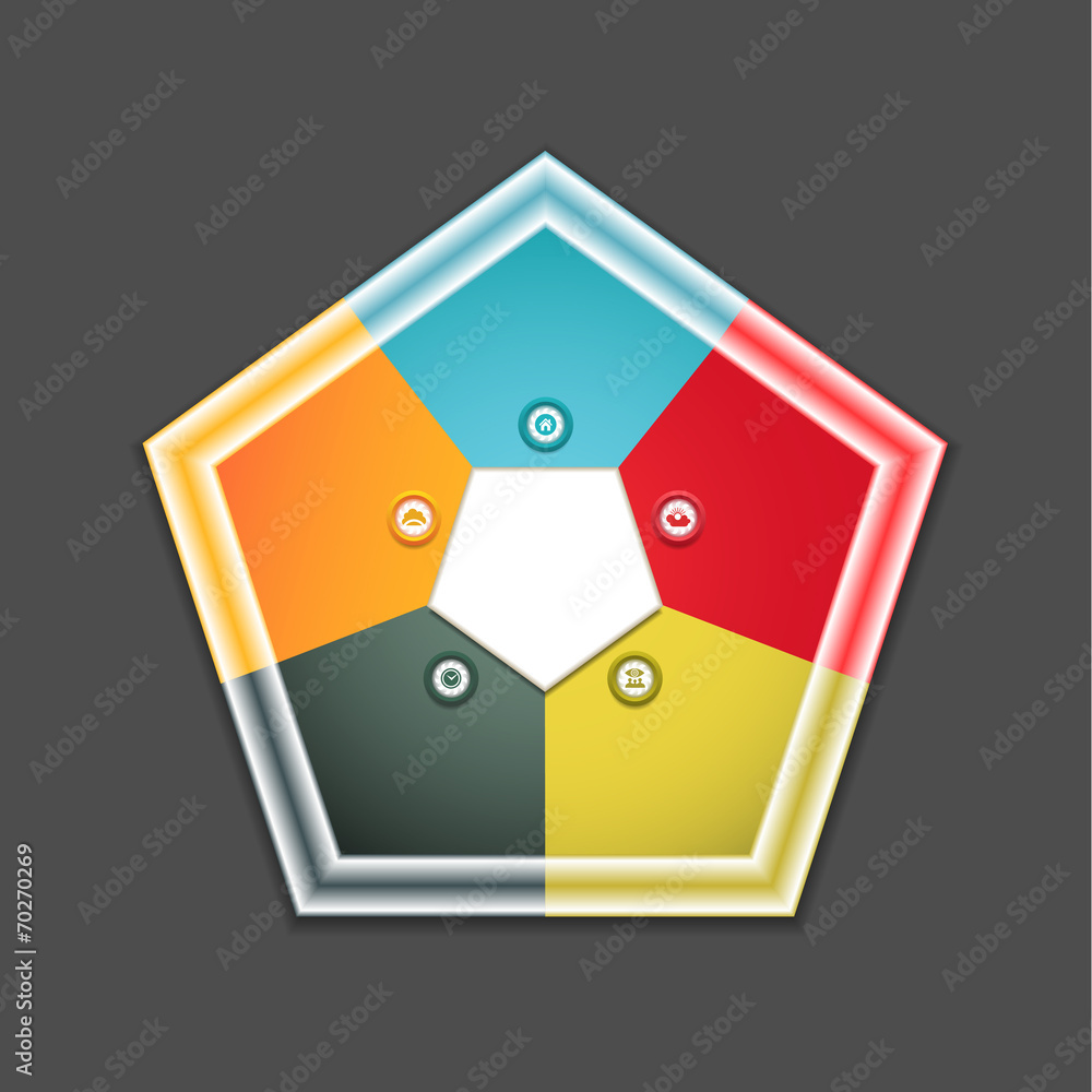 Cyclic diagram with five steps and icons. Stock Vector | Adobe Stock