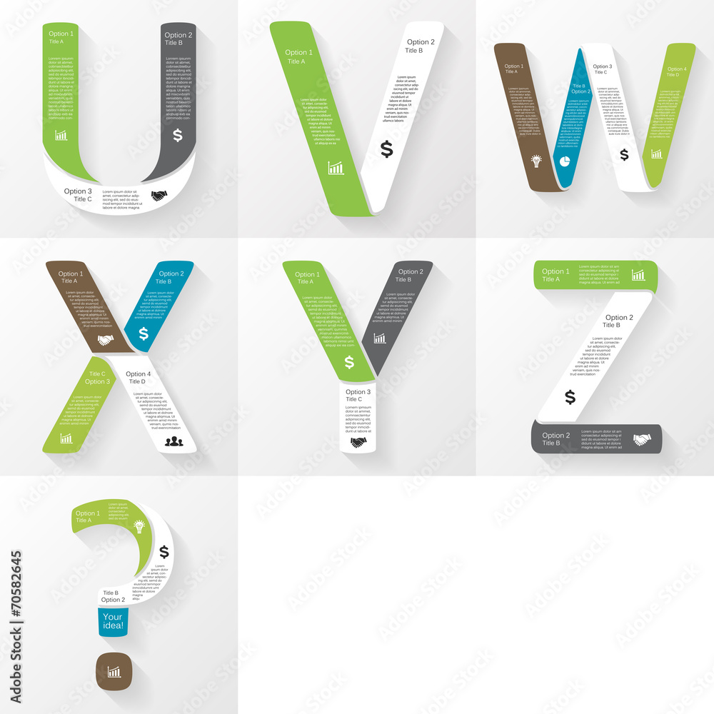 Vector font infographic, diagram with letters Stock Vector | Adobe Stock