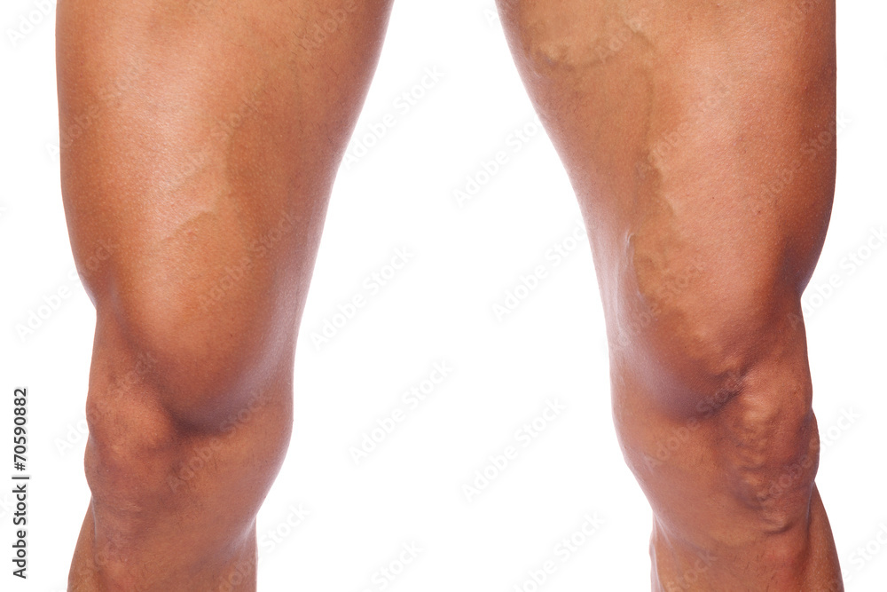 Strong muscular male legs, isolated on white background Stock Photo ...