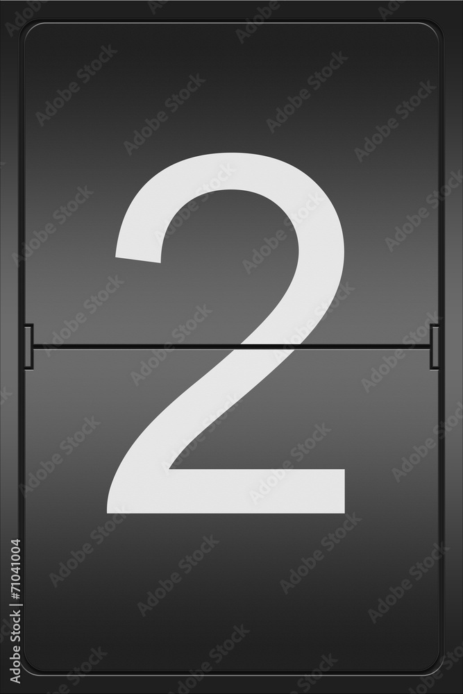 Number 2 on a mechanical leter indicator Stock Illustration | Adobe Stock