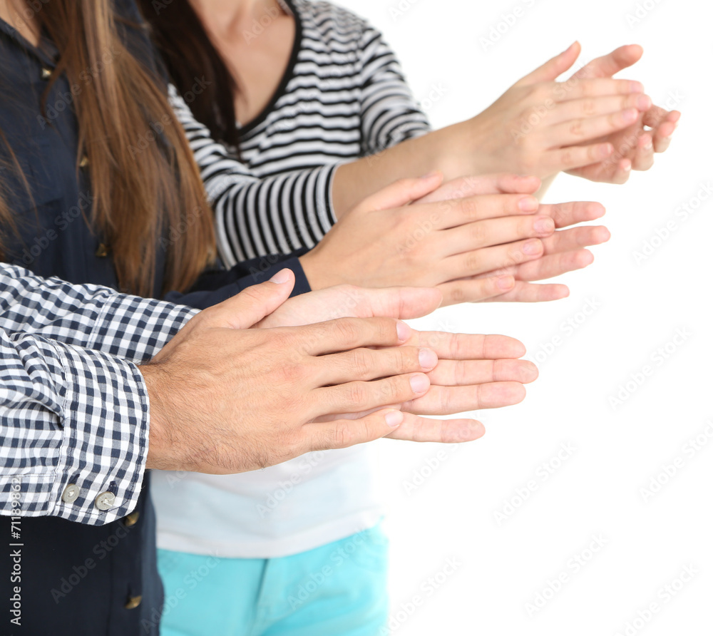 Clapping hands isolated on white Stock Photo | Adobe Stock
