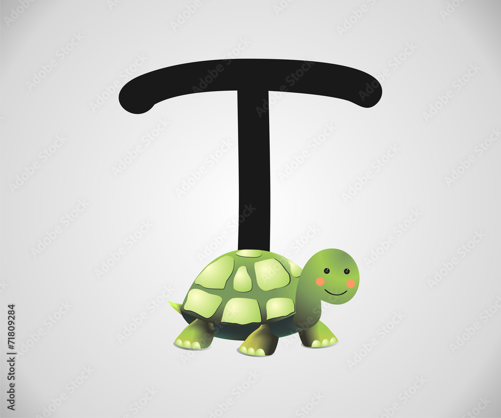 Letra T Abecedario Inglés y Español Stock Vector | Adobe Stock