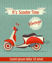 Moped Scooter Retro Poster Free Stock Photo - Public Domain Pictures