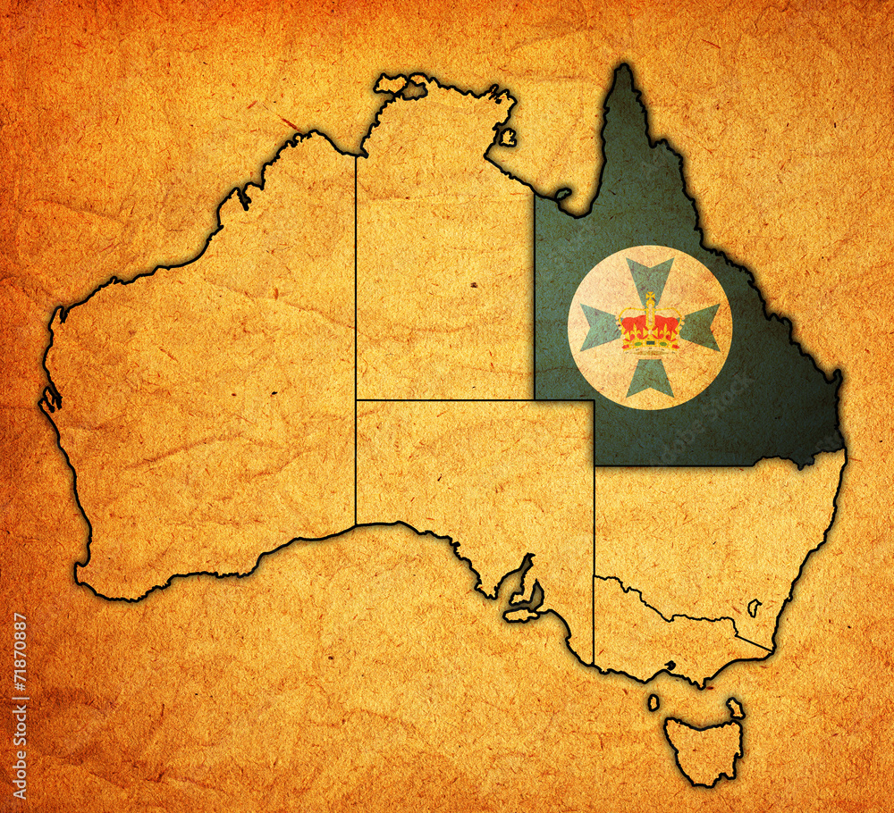 queensland on map of australia Stock Illustration | Adobe Stock