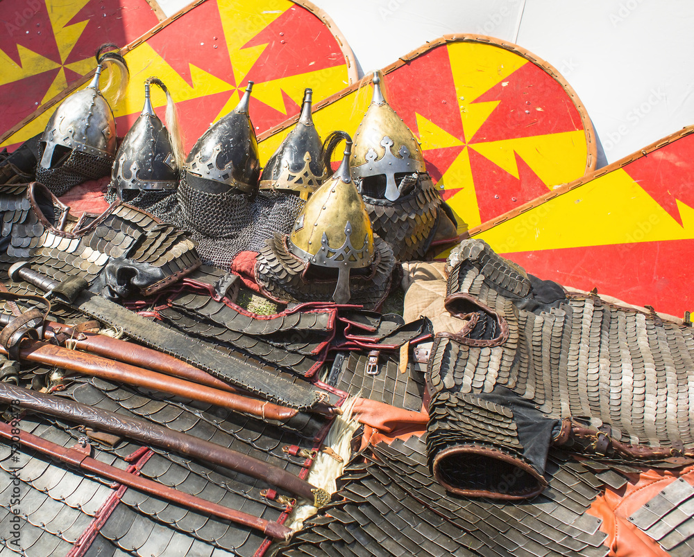 Medieval weapons, and armor. Stock Photo | Adobe Stock