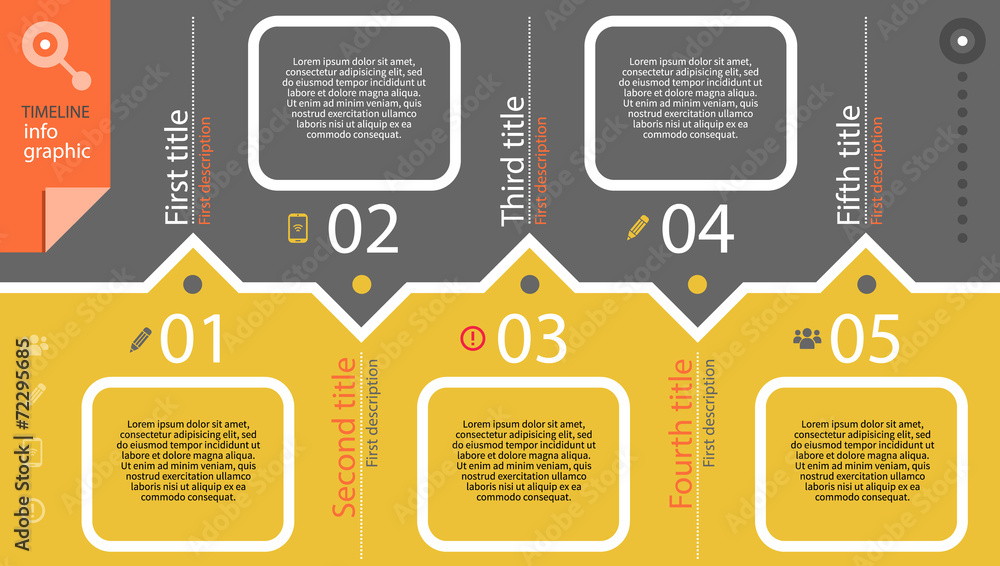 Timeline infographic with diagram and text Stock Vector | Adobe Stock